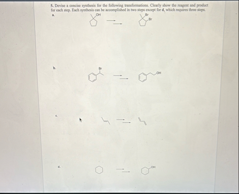 Devise a concise synthesis for the following | Chegg.com