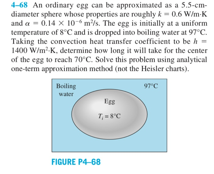 Solved 4–68 An ordinary egg can be approximated as a 5.5-cm- | Chegg.com