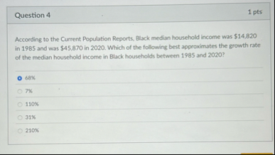 Solved Question 41 ﻿ptsAccording to the Current Population | Chegg.com