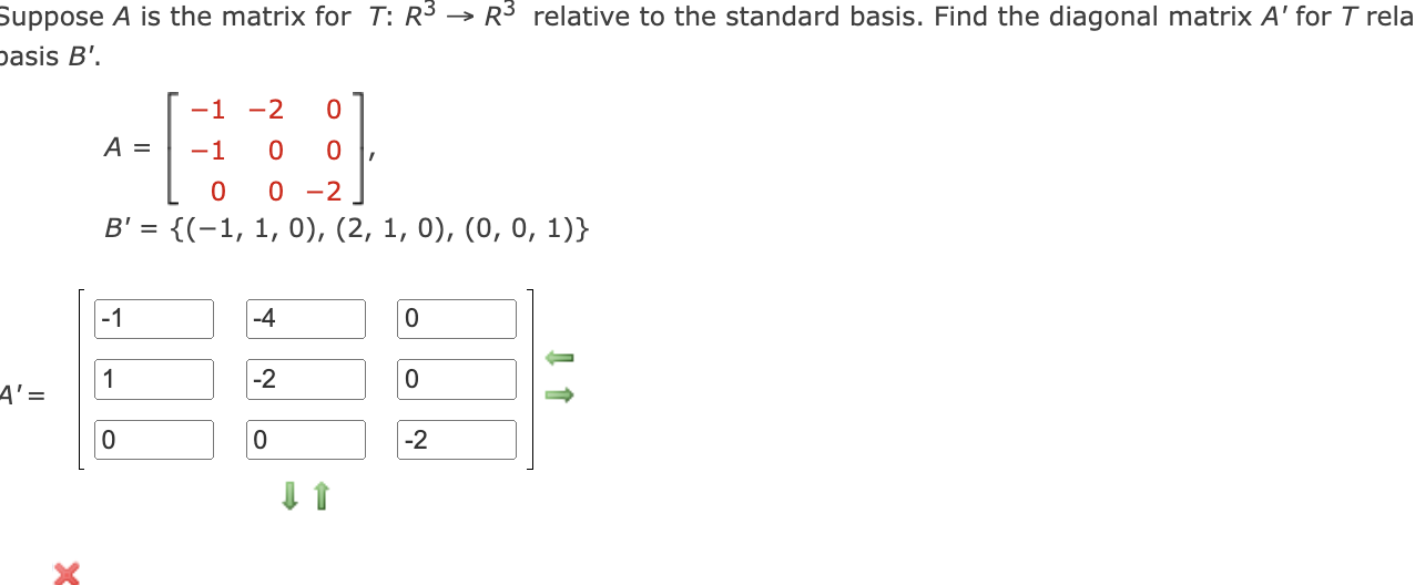Solved Suppose A ﻿is the matrix for T:R3→R3 ﻿relative to the | Chegg.com