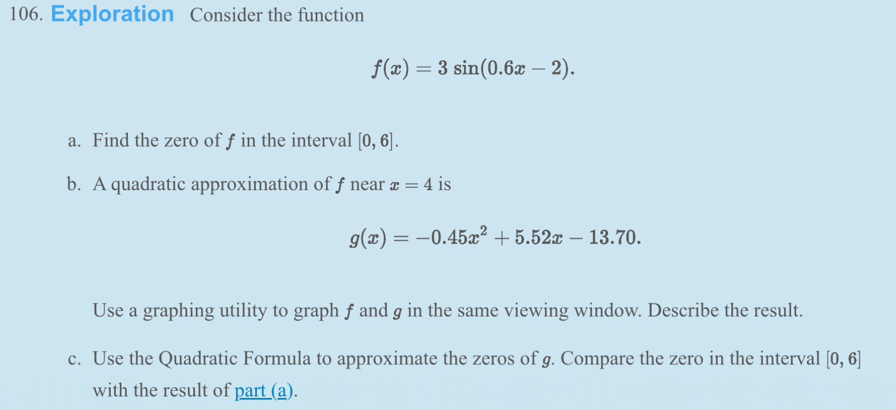Solved Exploration Consider The Functionf X 3sin 0 6x 2 A