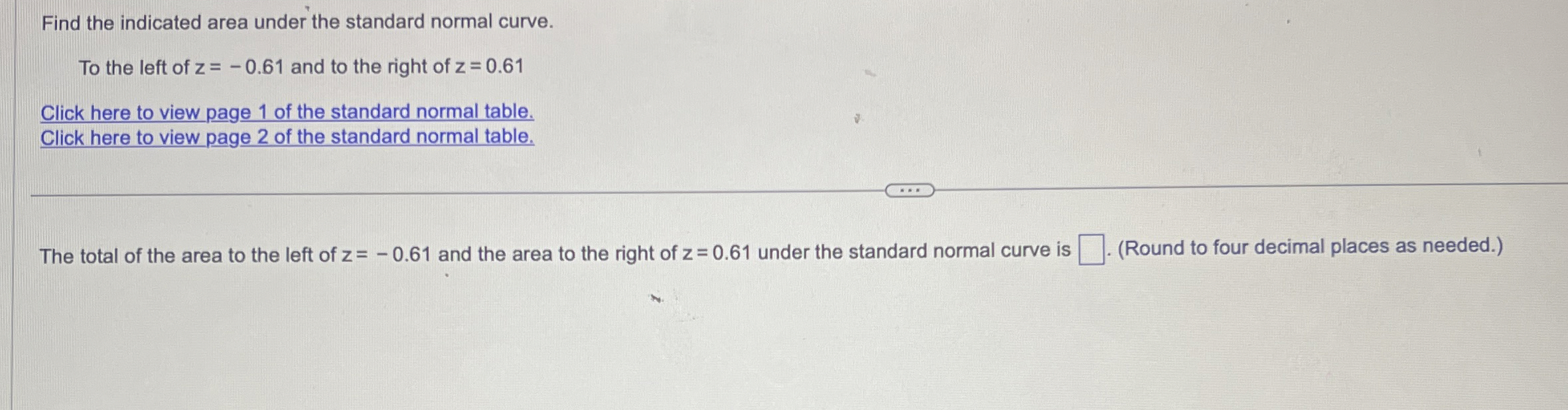 Solved Find the indicated area under the standard normal | Chegg.com