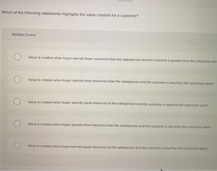 Solved Which of the following statements highlights the | Chegg.com