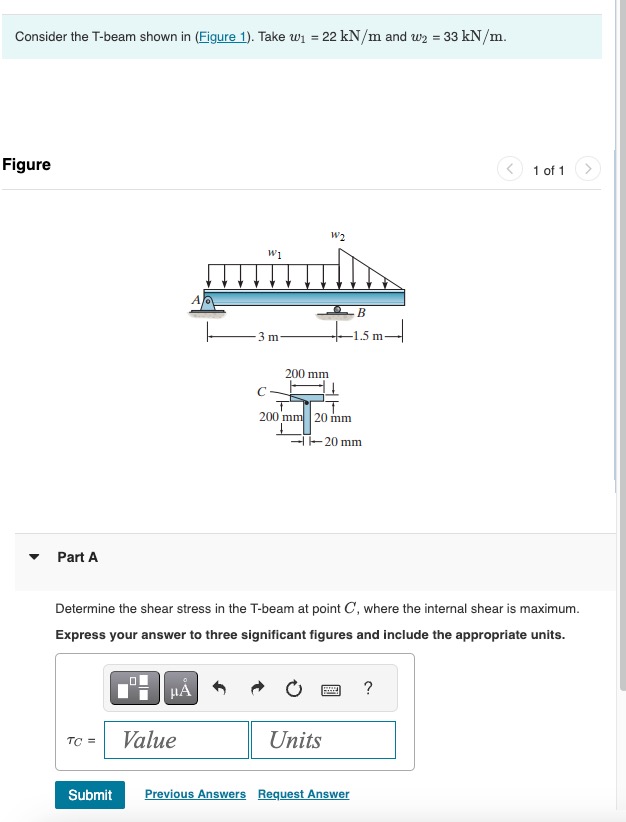 Solved Consider the T-beam shown in (Figure 1). ﻿Take | Chegg.com