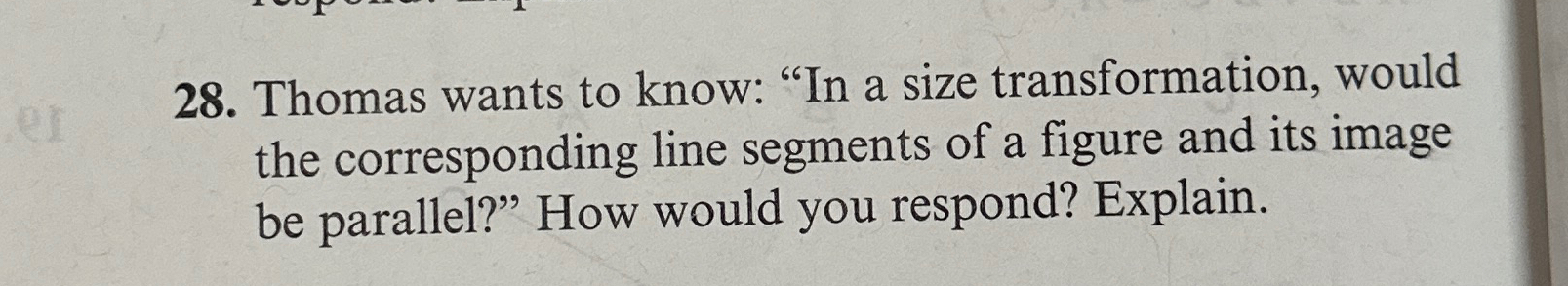 Solved Thomas wants to know: "In a size transformation, | Chegg.com