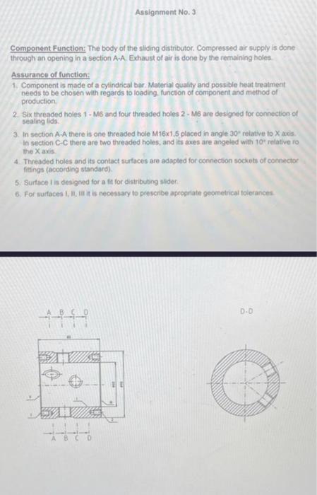 Solved Component Function: The body of the sliding | Chegg.com