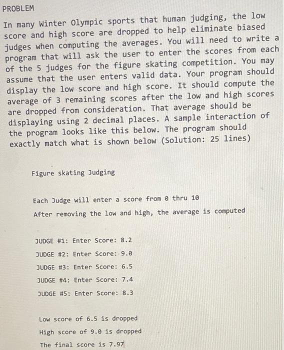 Solved n many Winter Olympic sports that human judging, the | Chegg.com