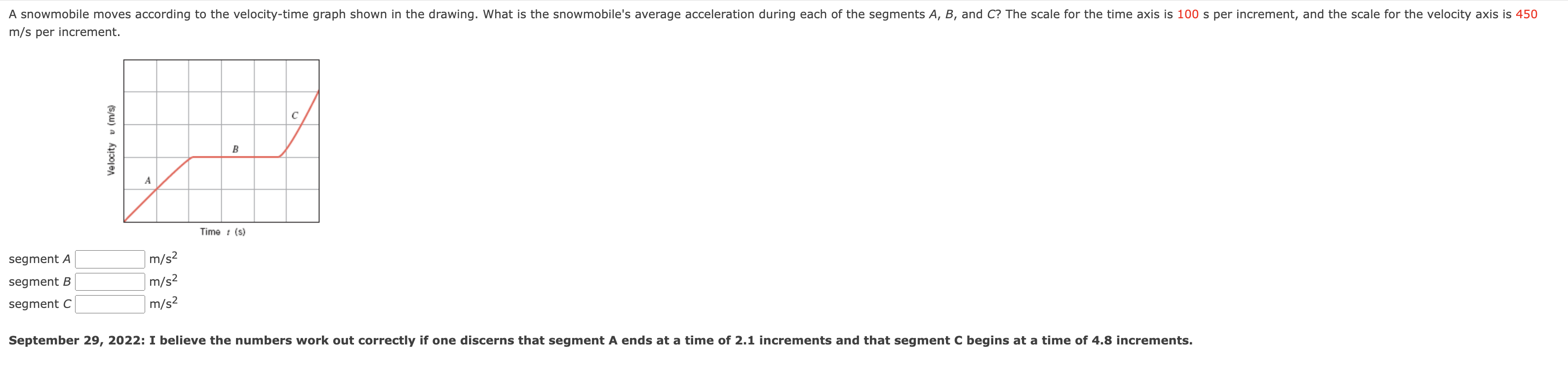 Solved ms ﻿per increment.\table[[segment A,],[segment B,ms2 | Chegg.com