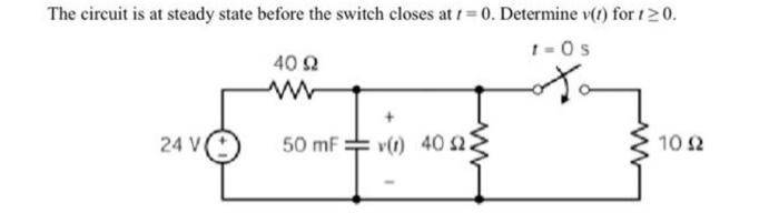 Solved The circuit is at steady state before the switch | Chegg.com