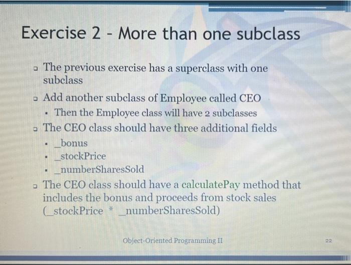 Solved Exercise 1 - Simple Inheritance a Write a program | Chegg.com