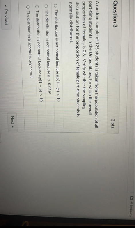 Solved All BookmarksQuestion 32 ﻿ptsA random sample of 125 | Chegg.com