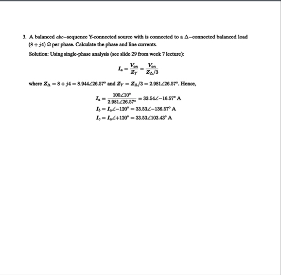Solved A balanced abc-sequence Y-connected source with is | Chegg.com