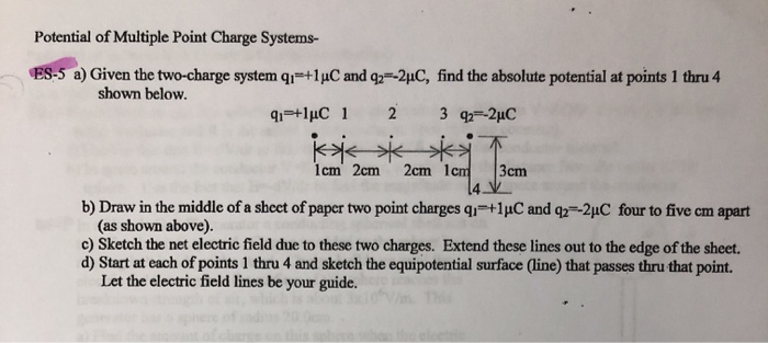 Solved Potential of Multiple Point Charge Systems- ES-5 a) | Chegg.com