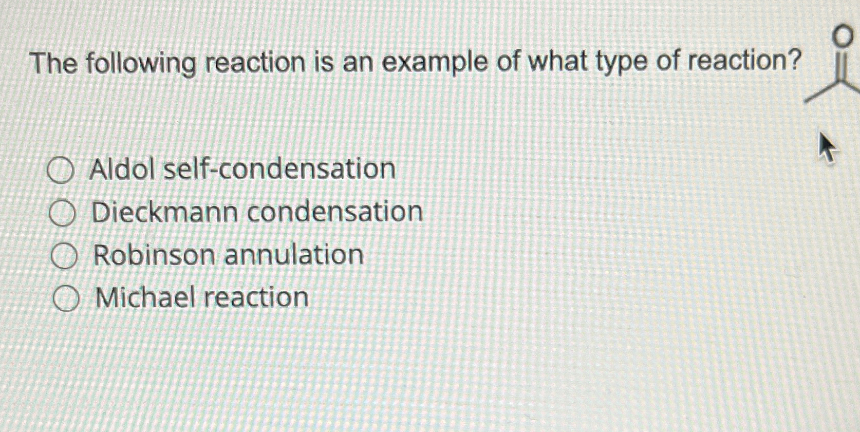 Solved The following reaction is an example of what type of | Chegg.com