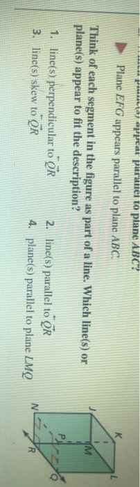 Solved PALTO, APptar parallel to plane ABC? Plane EFG | Chegg.com
