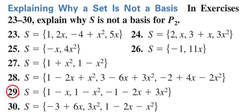 Solved Explaining Why a Set Is Not a Basis In | Chegg.com