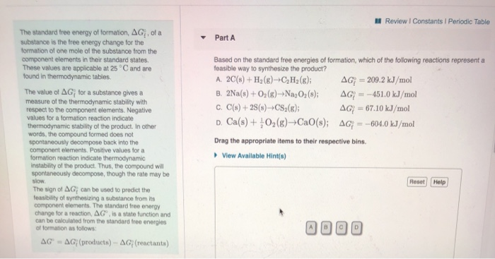 Solved Review 1 Constants I Periodic Table Part A The | Chegg.com