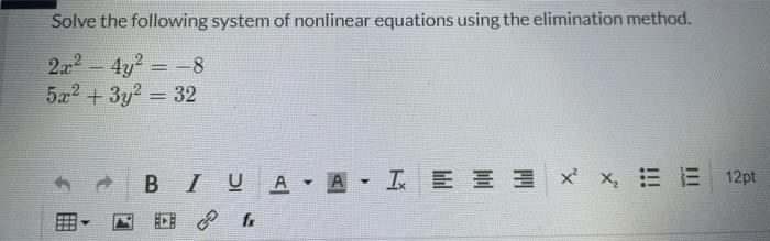 Solved Solve the following system of nonlinear equations | Chegg.com