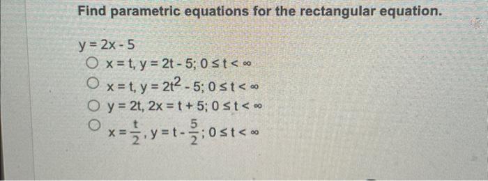 Solved Find parametric equations for the rectangular | Chegg.com