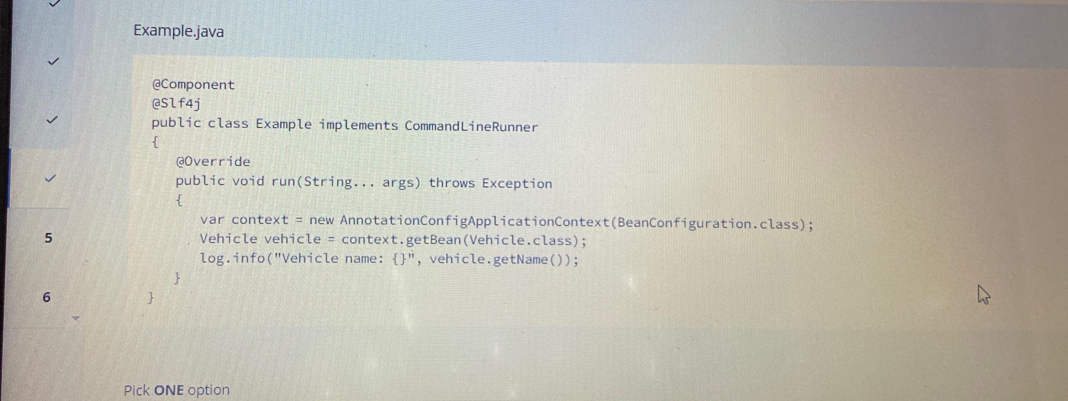 Solved Example.javaaComponentaslf 4jpublic class Example | Chegg.com