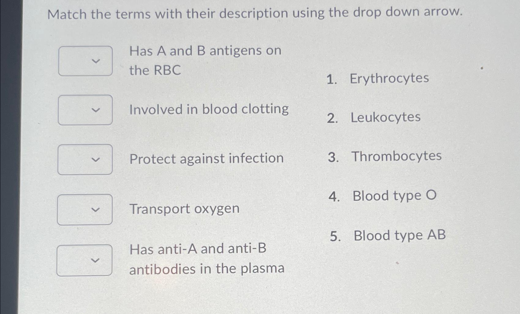 Solved Match the terms with their description using the drop | Chegg.com