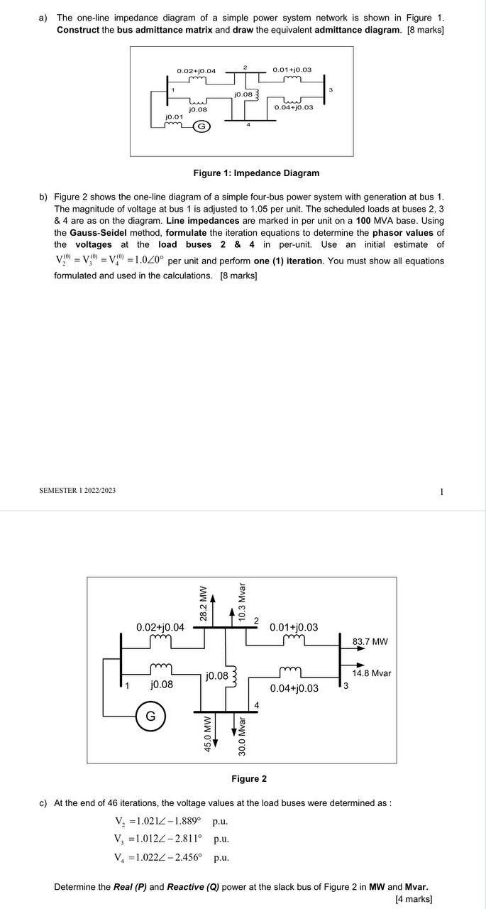 Solved POWER SYSTEM 1-Power Flow , ﻿Please help me to | Chegg.com