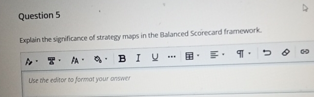 Solved Question 5Explain the significance of strategy maps | Chegg.com
