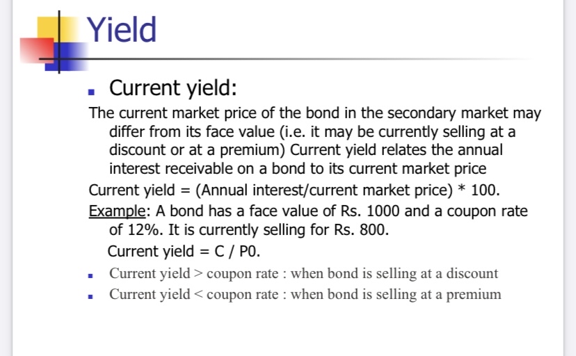 Solved YieldCurrent yield:The current market price of the | Chegg.com