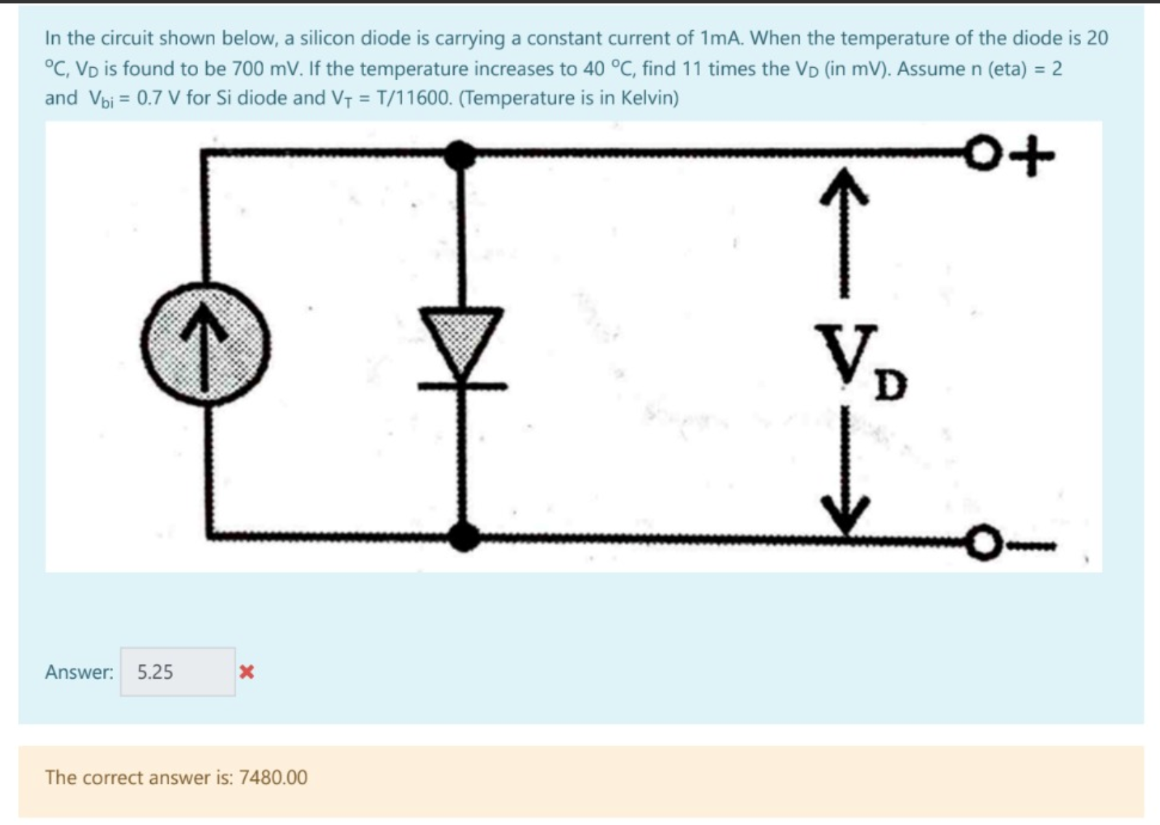 Solved In the circuit shown below, a silicon diode is | Chegg.com