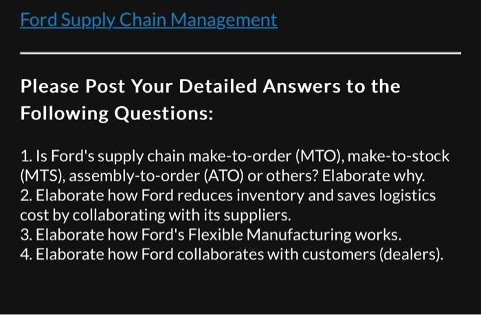 Solved Please Post Your Detailed Answers to the Following | Chegg.com