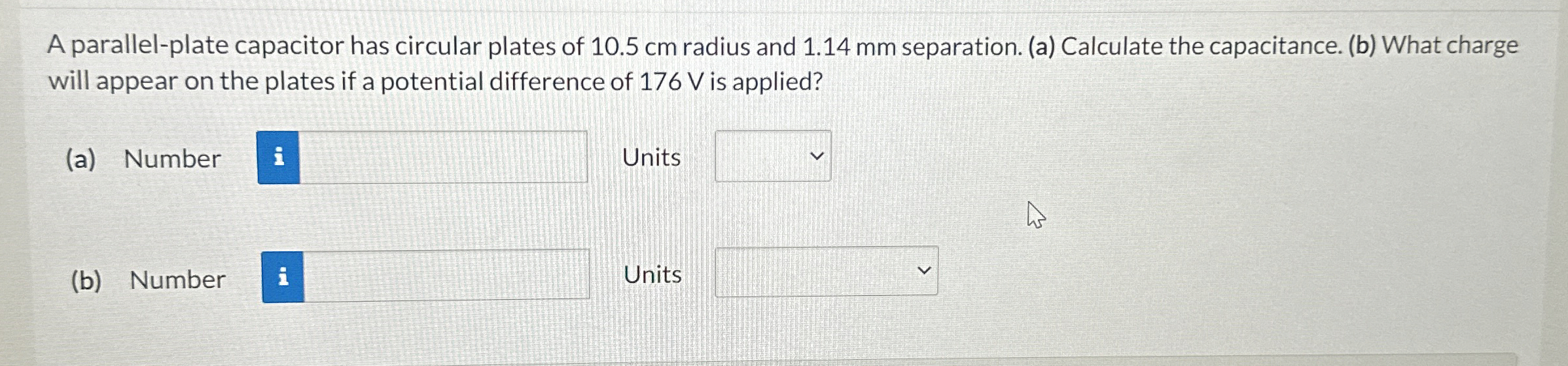 Solved A parallel-plate capacitor has circular plates of | Chegg.com
