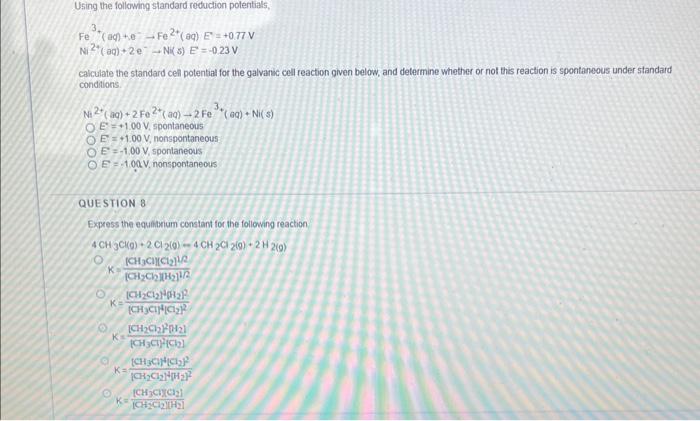 Solved Using the following standard roduction potentials, | Chegg.com