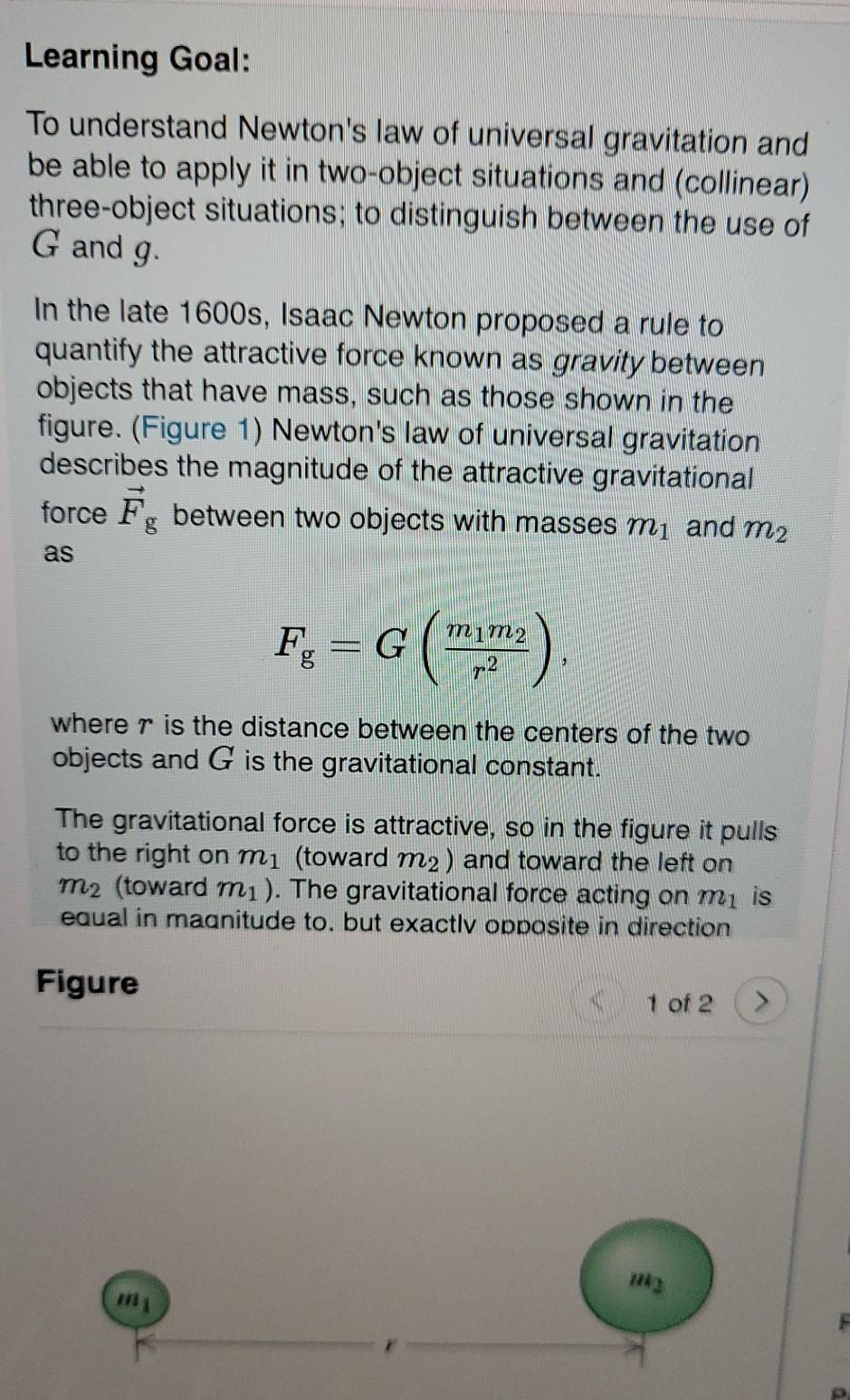 Solved Learning Goal: To understand Newton's law of | Chegg.com