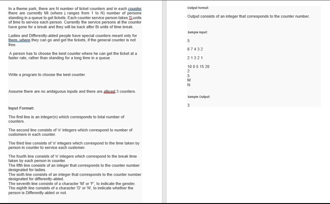 Solved Output format: Output consists of an integer that | Chegg.com