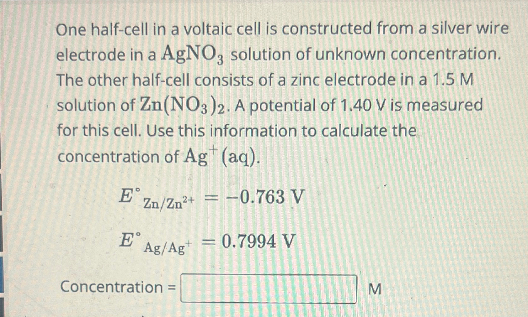 Solved One half-cell in a voltaic cell is constructed from a | Chegg.com