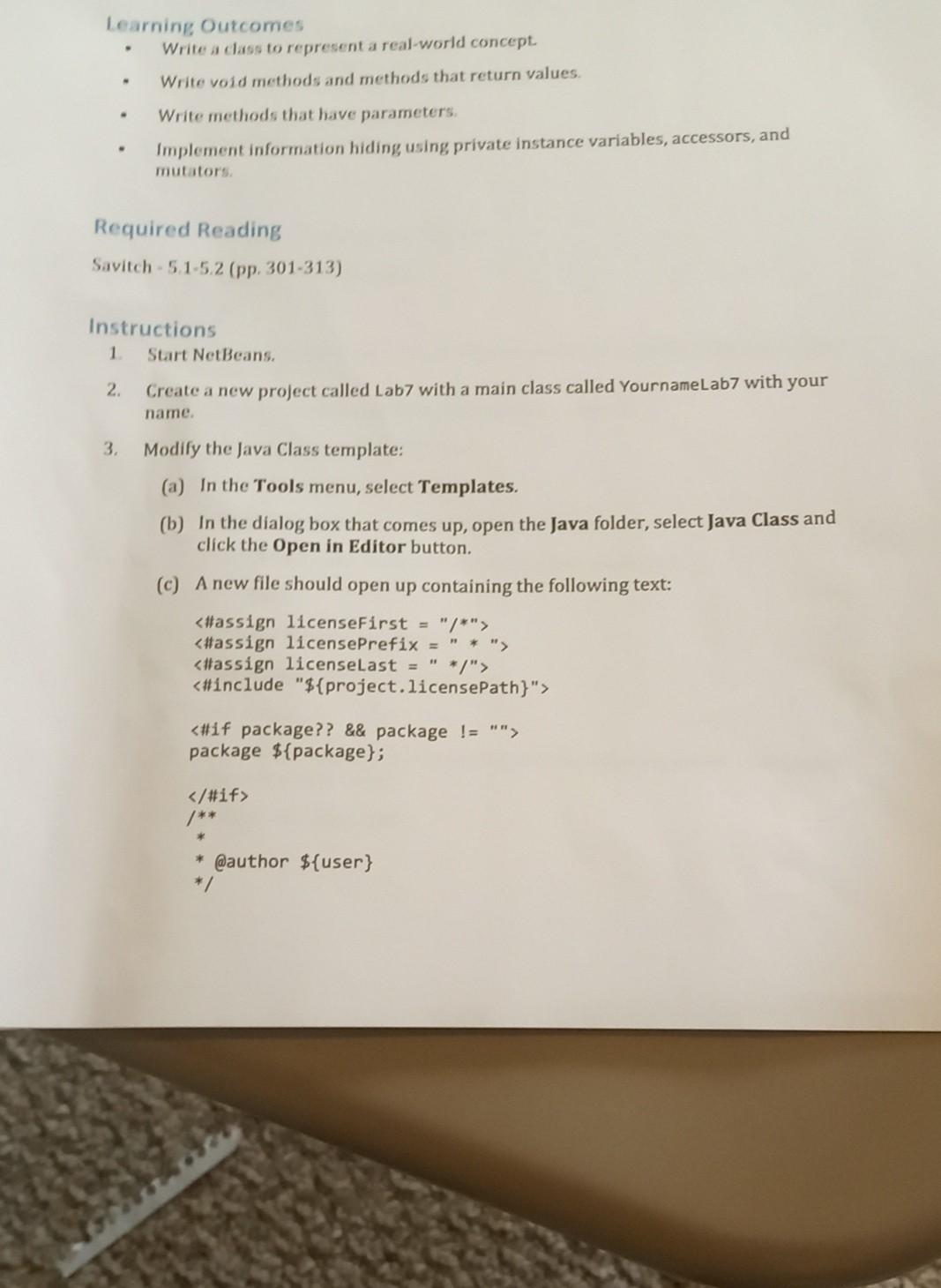 Solved Learning Outcomes Write a class to represent a real | Chegg.com