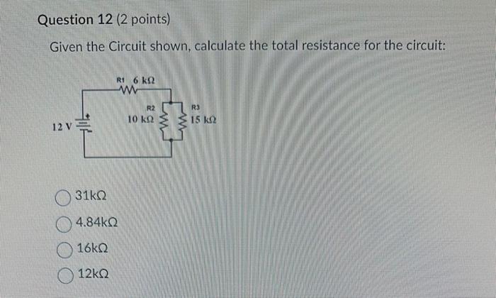 Solved Given the Circuit shown, calculate the total | Chegg.com