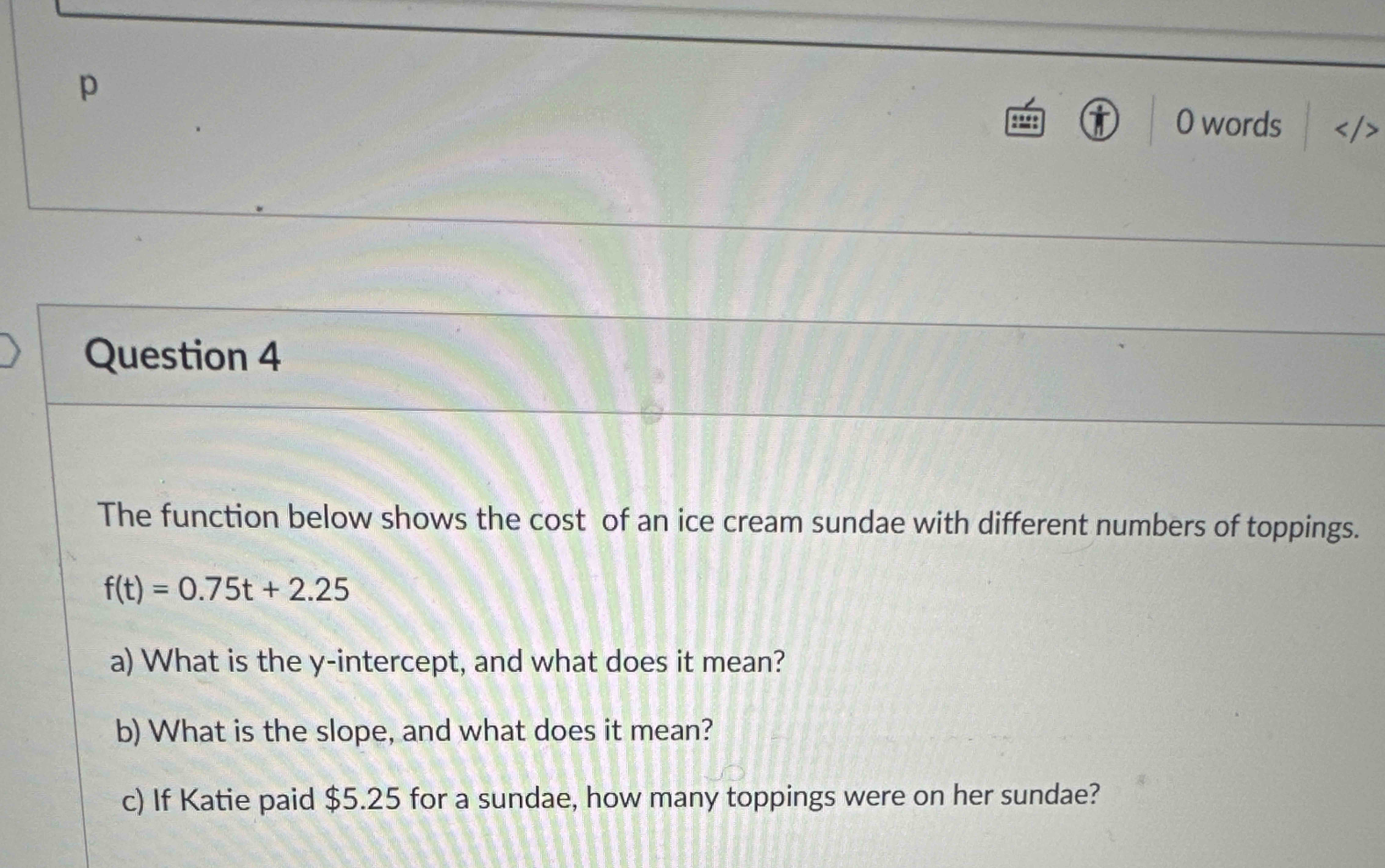 Solved Question 4The function below shows the cost of an | Chegg.com