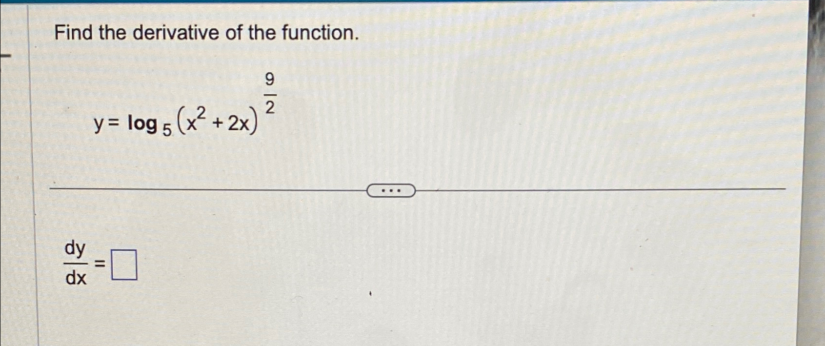 Solved Find the derivative of the | Chegg.com