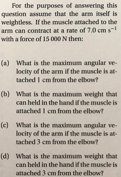 Solved 4.13 A diagram of a hypothetical 40 cm long arm is | Chegg.com