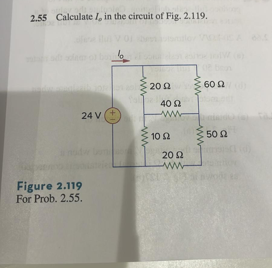 2.55 ﻿Calculate Io ﻿in the circuit of Fig. | Chegg.com