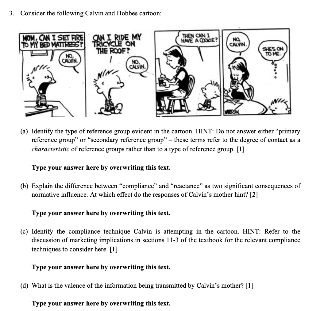 Solved Consider the following Calvin and Hobbes cartoon:(a) | Chegg.com