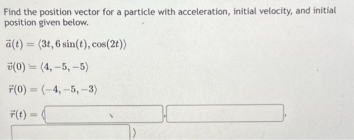 Find the position vector for a particle with | Chegg.com