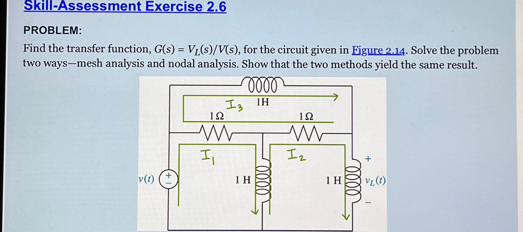 Solved Skill-Assessment Exercise 2.6PROBLEM:Find the | Chegg.com