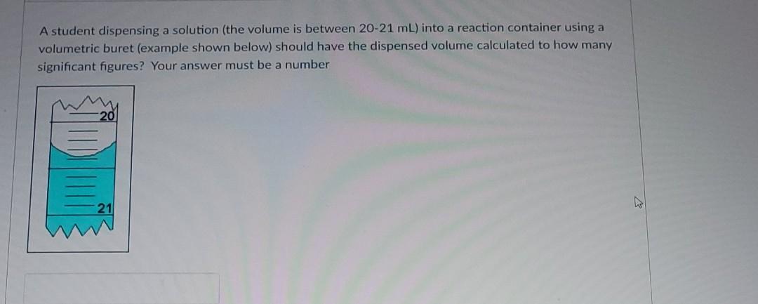 Solved A student dispensing a solution (the volume is | Chegg.com