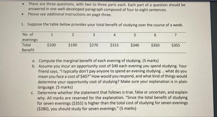 Solved There are three questions, with two to three parts | Chegg.com