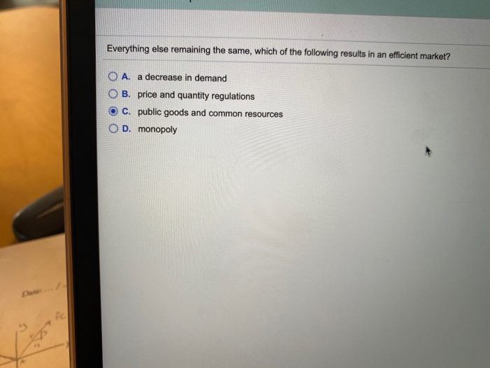 Solved Everything else remaining the same, which of the | Chegg.com