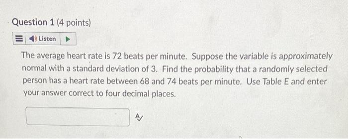 Solved The average heart rate is 72 beats per minute. | Chegg.com