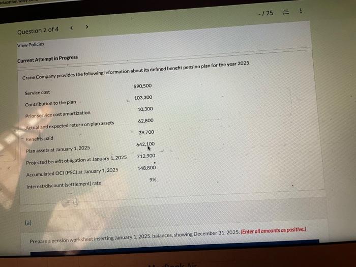 Solved Current Attempt in Progress Crane Company provides | Chegg.com
