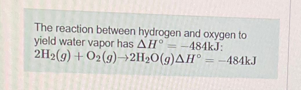 The reaction between hydrogen and oxygen to yield | Chegg.com